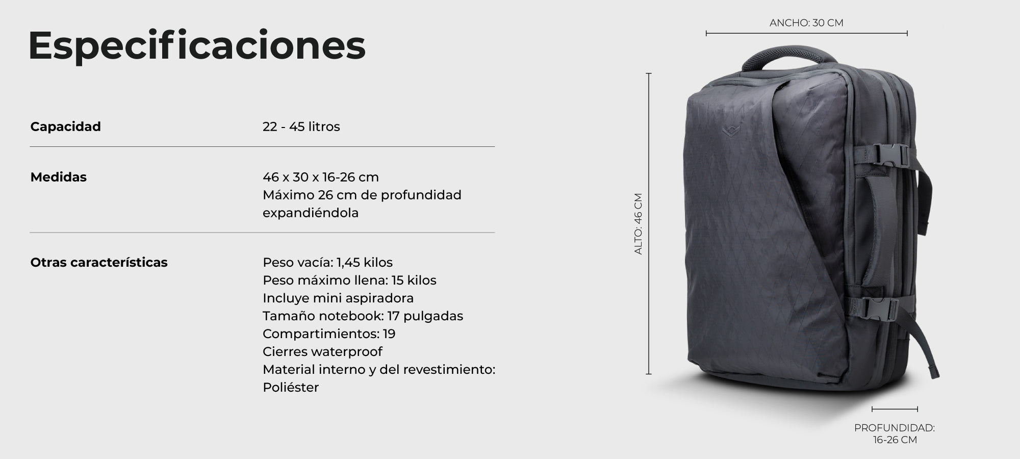 Mochila Airless Bag - MENNT® (Comprimible) – mennt.cl